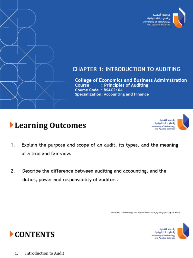 Principles of Auditing - Chapter - 1 | PDF | Audit | Financial Audit