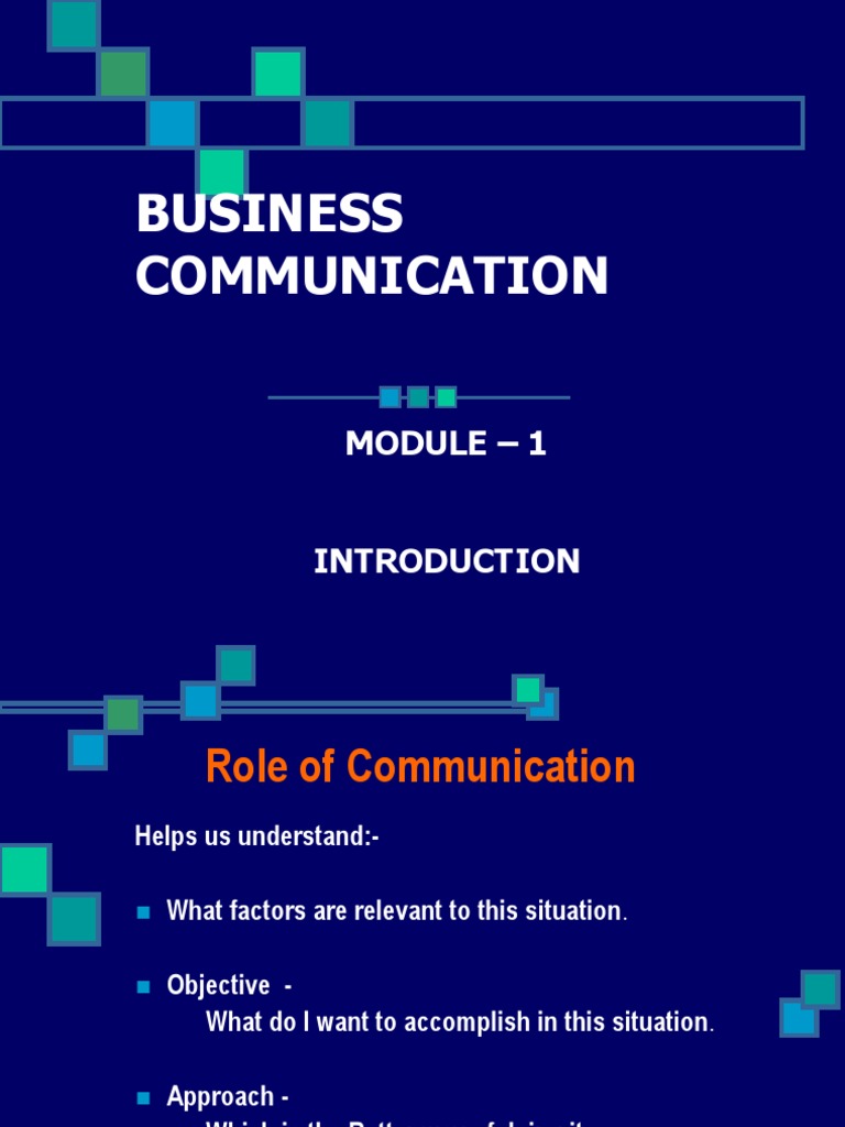 Business Communication: Module - 1 | PDF | Communication | Risk