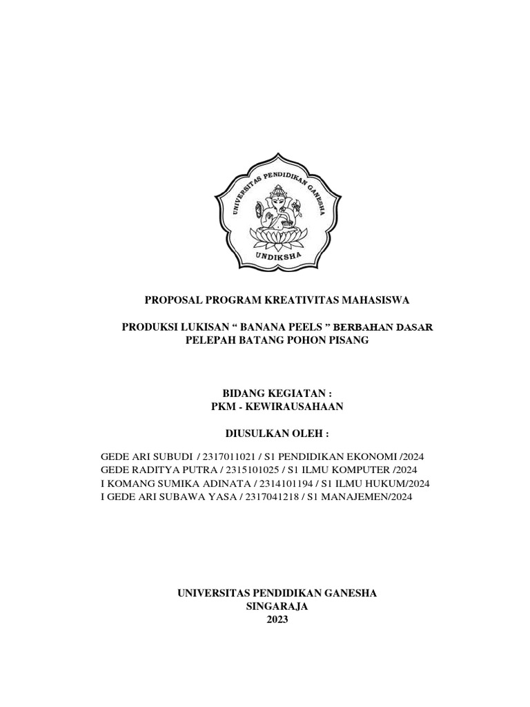 Lukisan Banana Pels - Sumatra Barat - 091 - Gede Ari Subudi - PKM-K | PDF