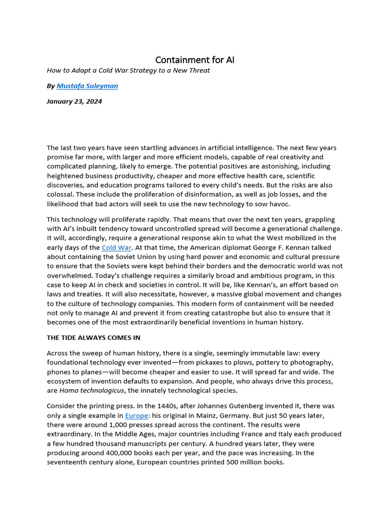 Containment For AI | PDF | Artificial Intelligence | Intelligence (AI) & Semantics