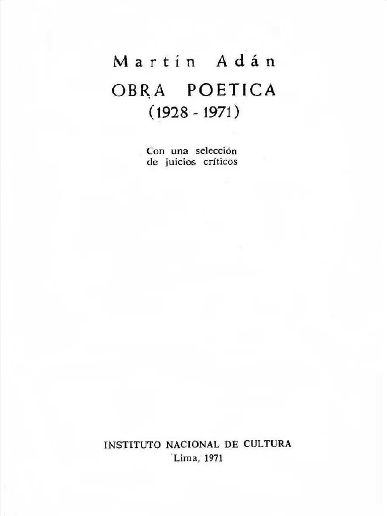 Martín Adán - Obra Poética | PDF