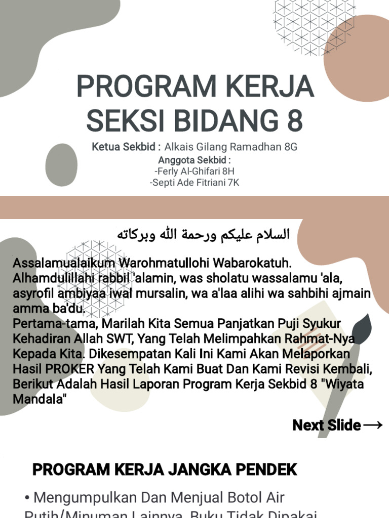 Program Kerja Seksi Bidang 8 Wiyata Mandala | PDF | Karier & Perkembangan | Bisnis