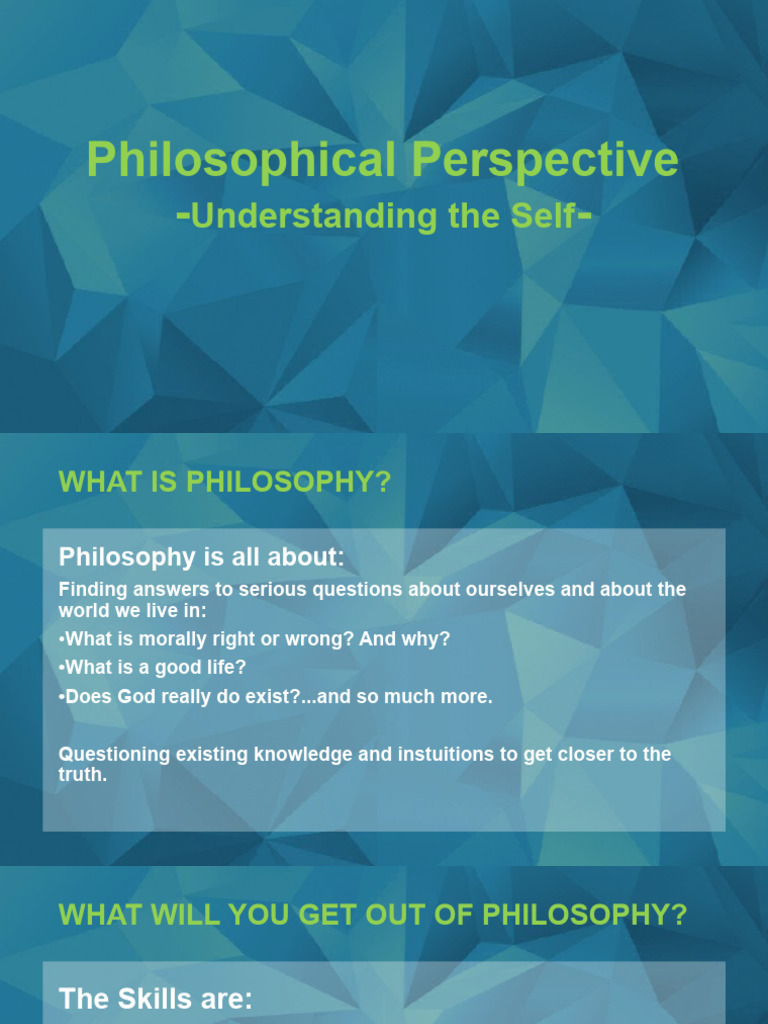 Philosophy: Understanding the Self | PDF | Soul | Philosophy Of Self