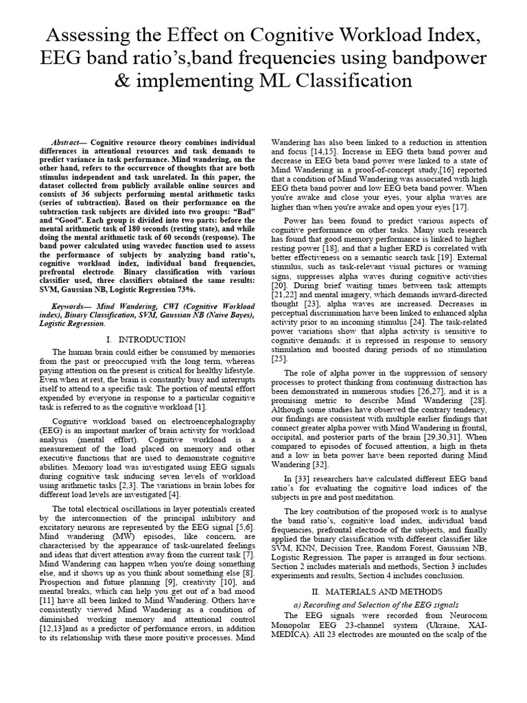 Final Paper | PDF | Electroencephalography | Mind Wandering