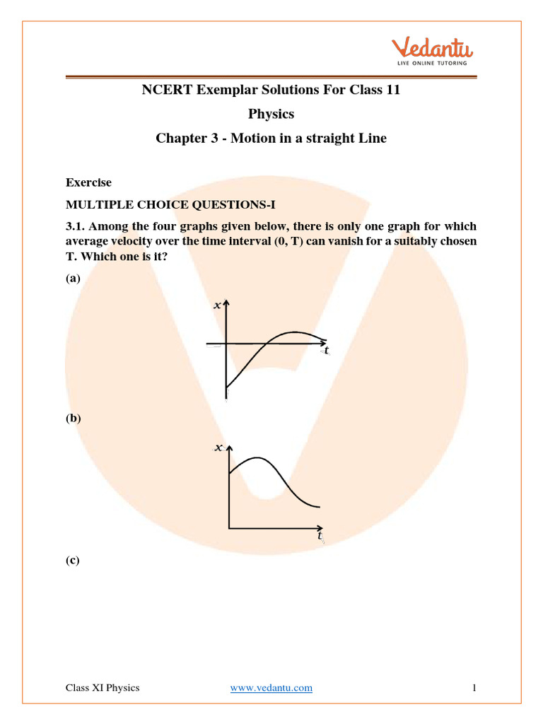 Class 11 Physics: Motion in a Straight Line | PDF | Velocity | Acceleration