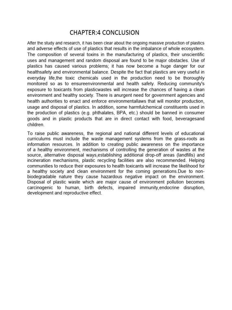 Conclusion | PDF | Waste Management | Plastic