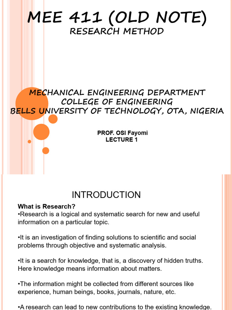 Lecture Note 1research Methodology | PDF | Theory | Science