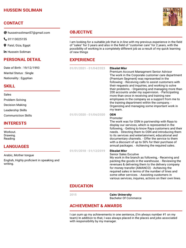 Updated CV (Hussein Soliman) | PDF | Business