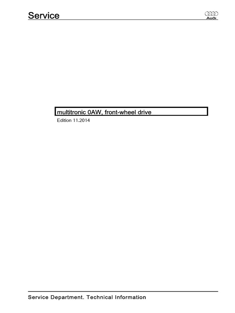 Multitronic 0AW Front-Wheel Drive | PDF | Audi | Bearing (Mechanical)