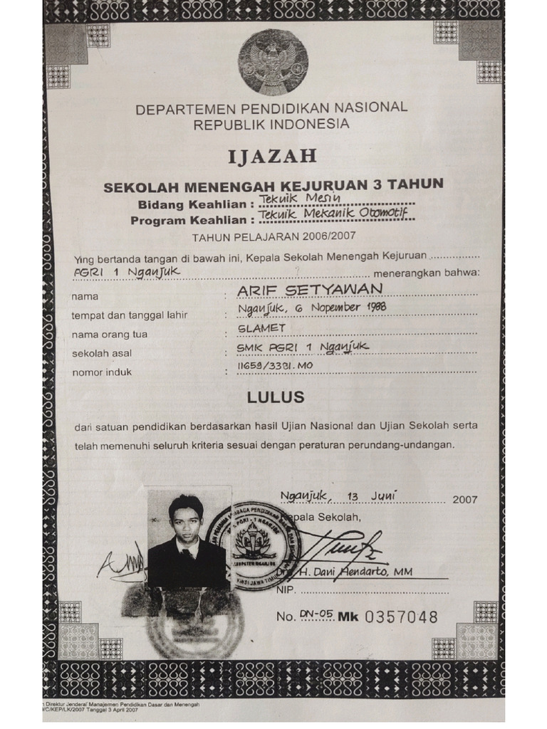 Ijazah ARIF | PDF
