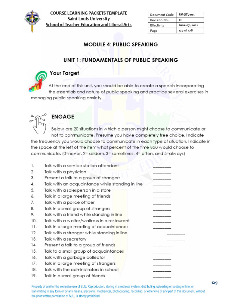 Funadamentals of Public Speaking | PDF | Public Speaking | Communication