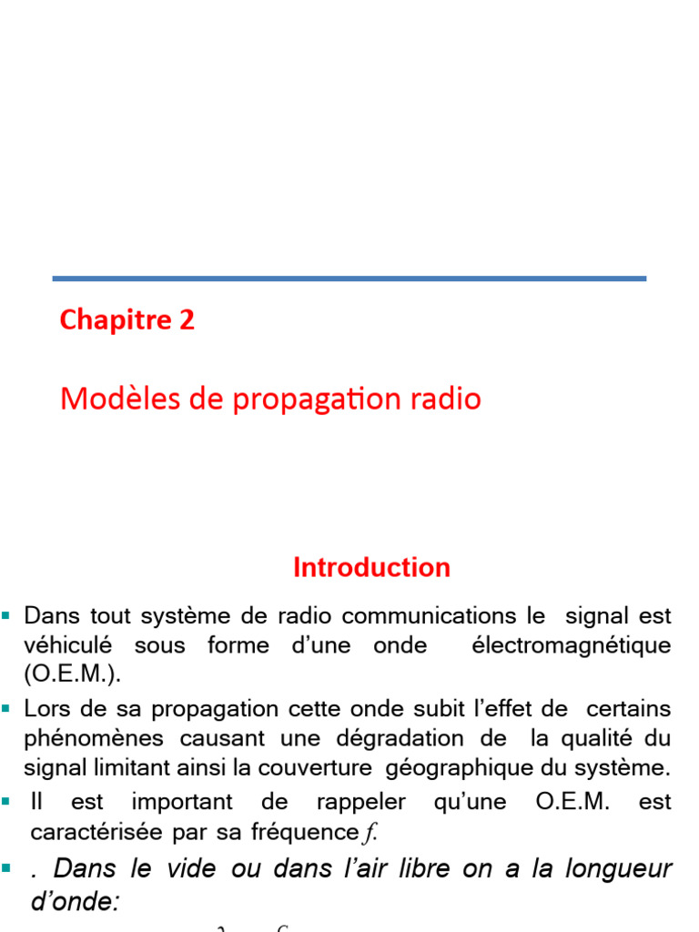 Chap2 Modeles de Propagation | PDF | Propagation des ondes radio ...