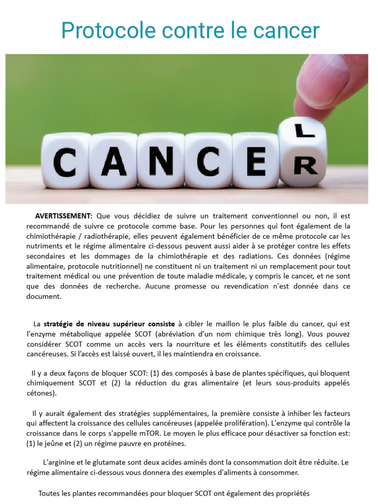 Protocol FR | PDF | Cancer | Protéines