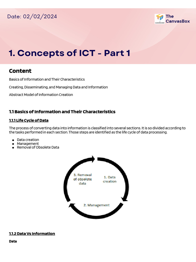 Concepts of ICT 1 - Part 1 | PDF | Cloud Computing | Software As A Service