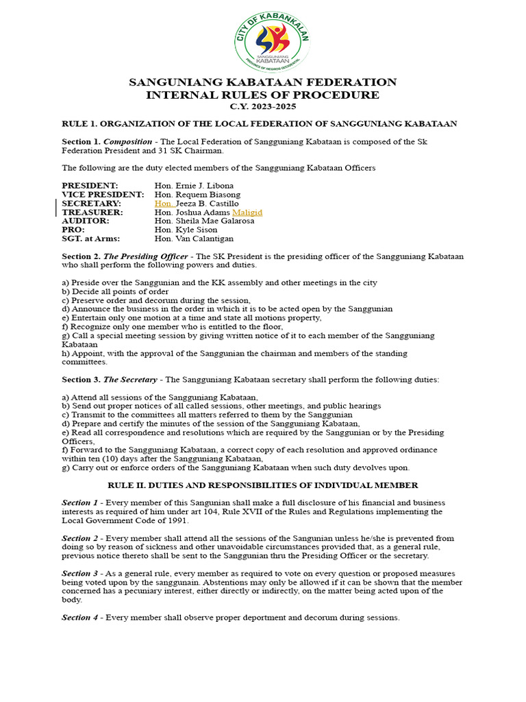 IRP SK Fed | PDF | Quorum | Group Decision Making