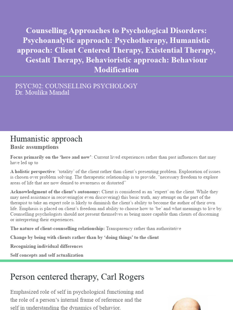Humanistic Approaches in Counseling | PDF | Psychotherapy | Gestalt Therapy