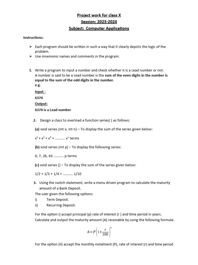 X Computer Applications23-24 | PDF | Elementary Mathematics | Mathematics