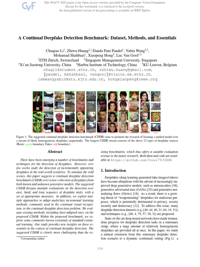 Li A Continual Deepfake Detection Benchmark Dataset Methods and Essentials WACV 2023 Paper ...