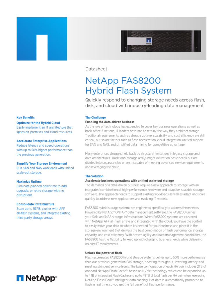 NetApp FAS 8200 | Download Free PDF | Cloud Computing | Information Retrieval