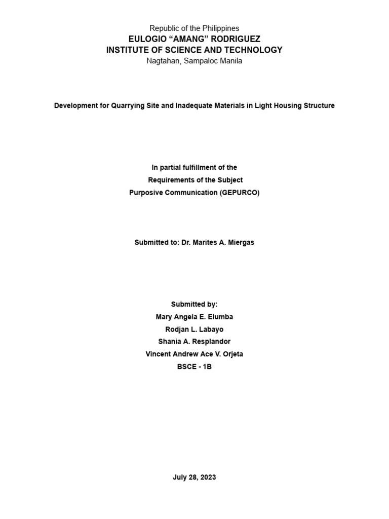 Research Paper Final Output | PDF | Mining | Urbanization