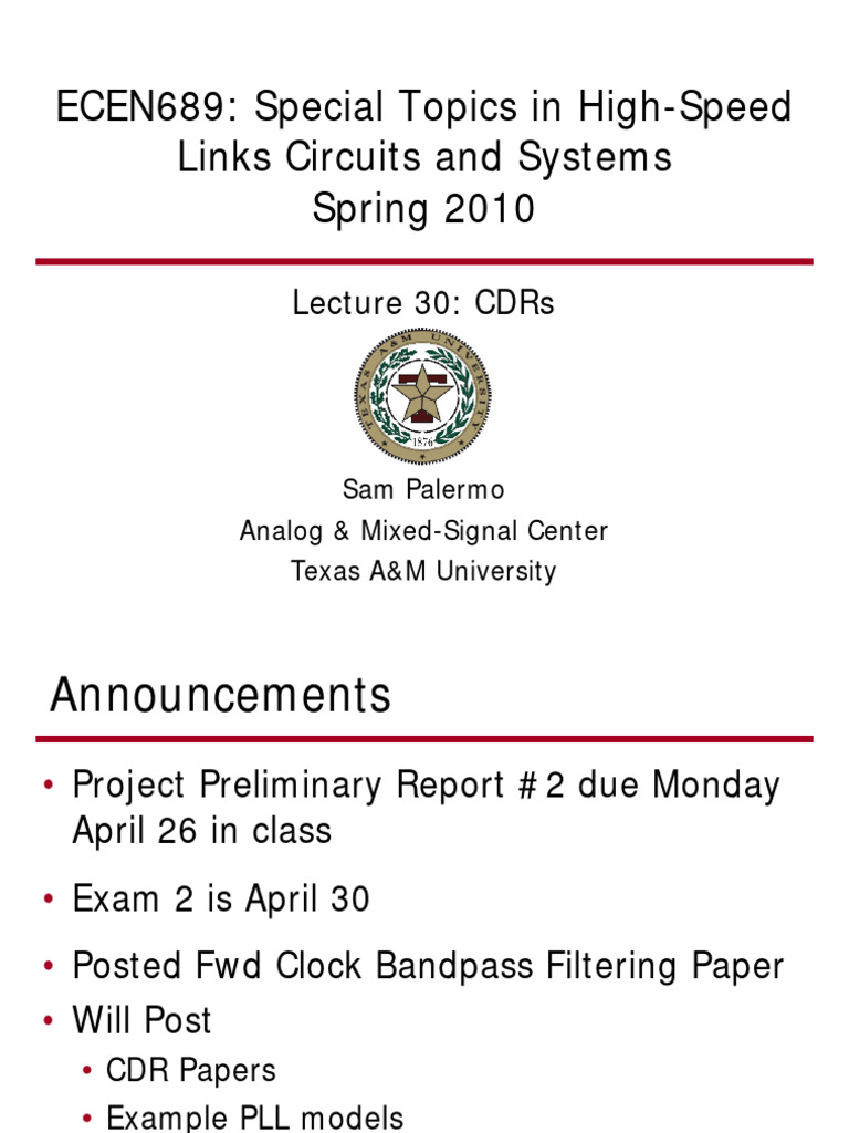 Lecture30 Ee689 Cdrs | PDF | Detector (Radio) | Electricity