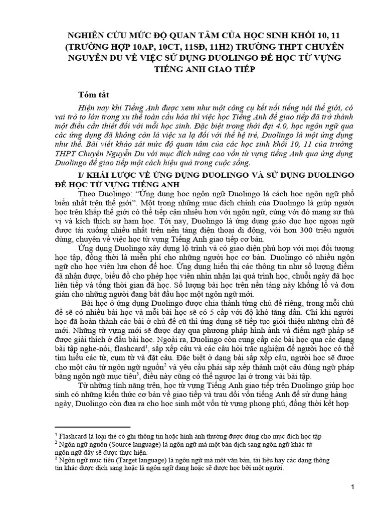 Nghiên C U KH o Sát M C Đ Quan Tâm Nhóm 1 | PDF