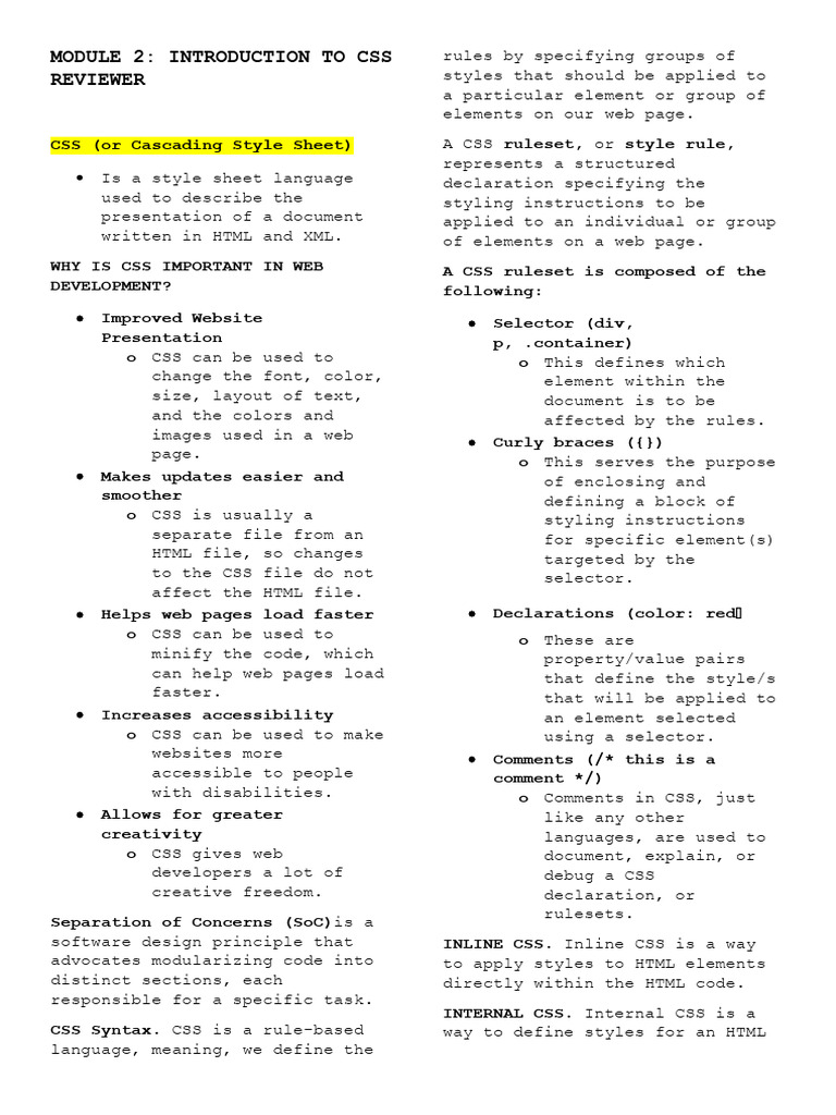 Another 1 CSS Reviewer | PDF | Html | Computing