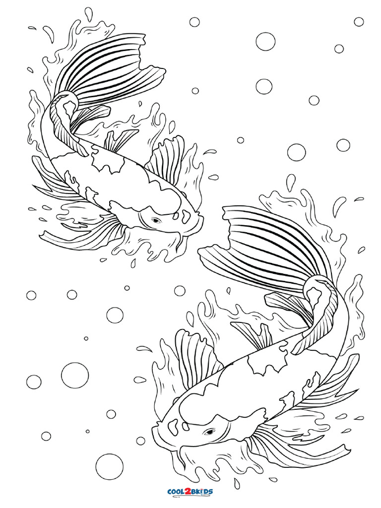 Koi Fish Coloring Page | PDF