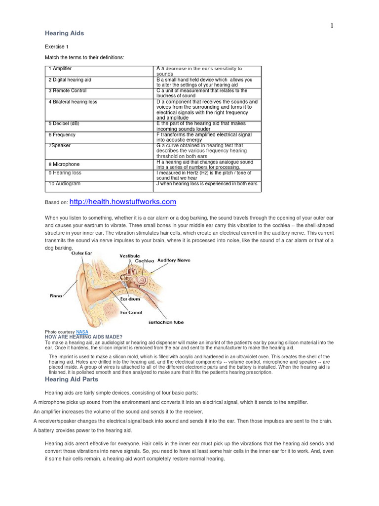 Hearing Aids and Cochlear Implant Student | PDF