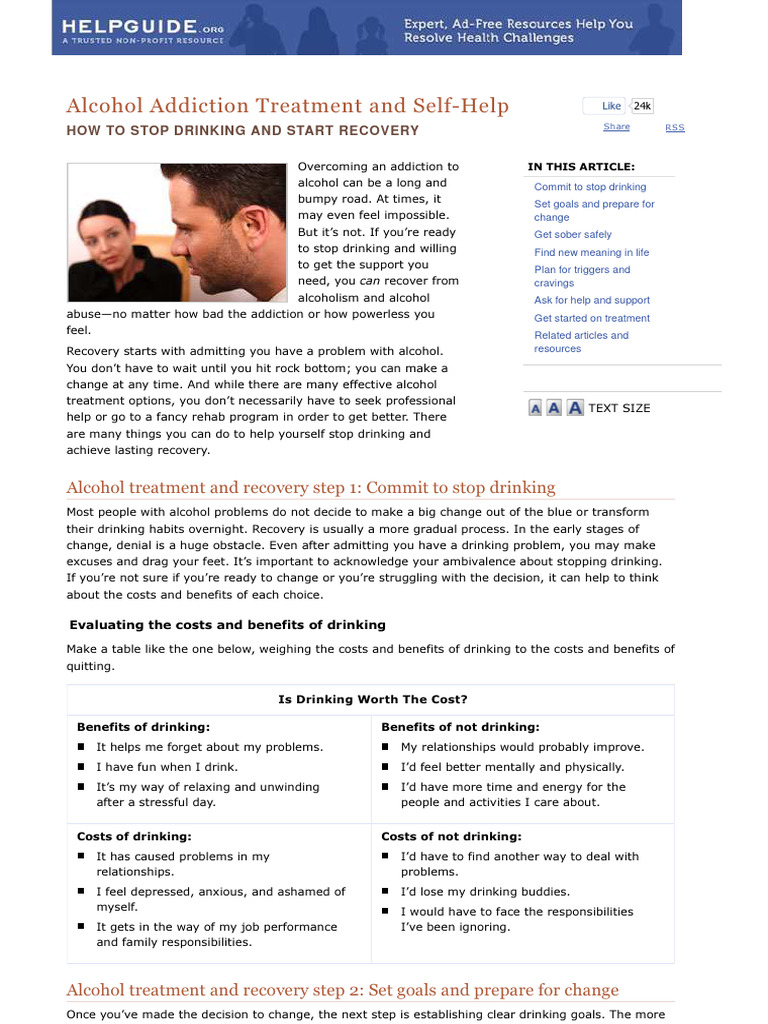 Alcohol Addiction Treatment and Self-Help | PDF | Alcoholism | Drug Rehabilitation