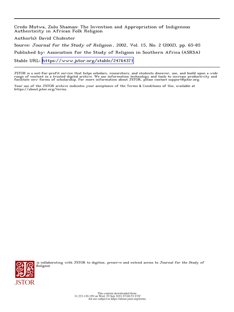 Credo Mutwa, Zulu Shaman: The Invention and Appropriation of Indigenous ...