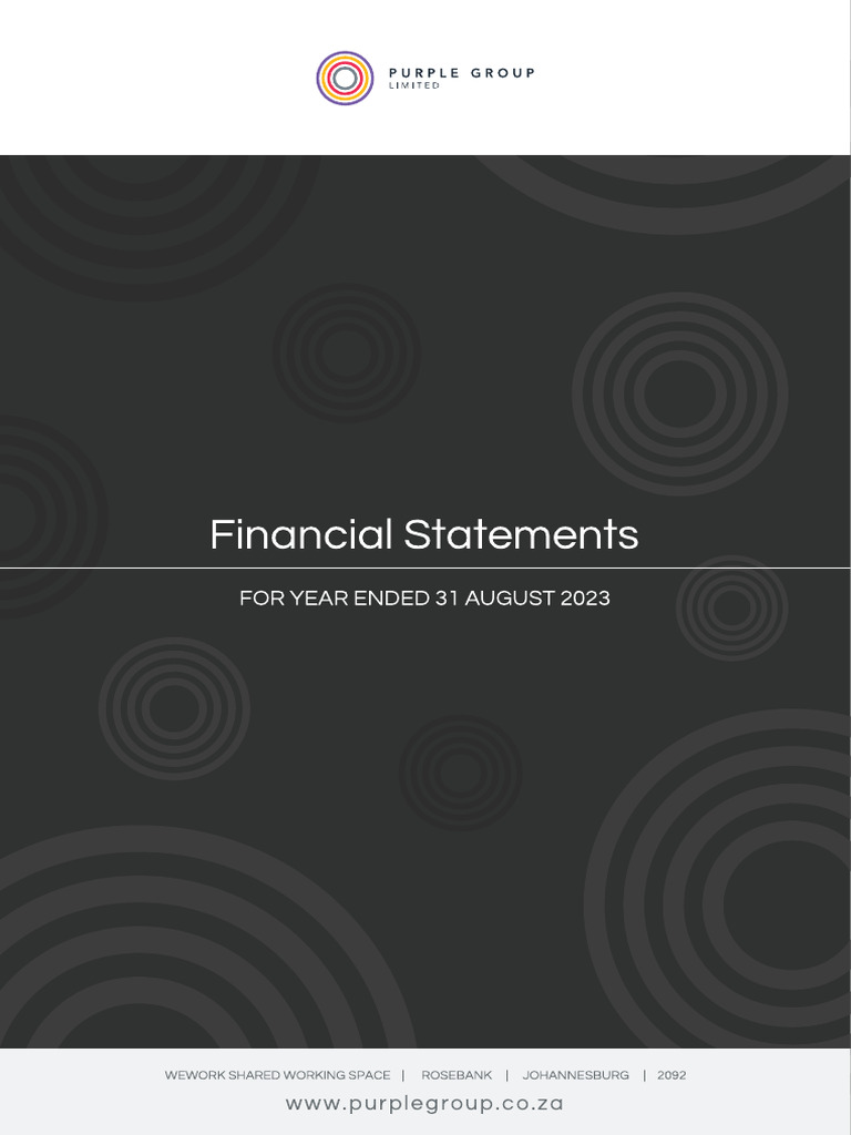 31 August 2023 Purple Group Company AFS | PDF | Financial Audit | Going ...