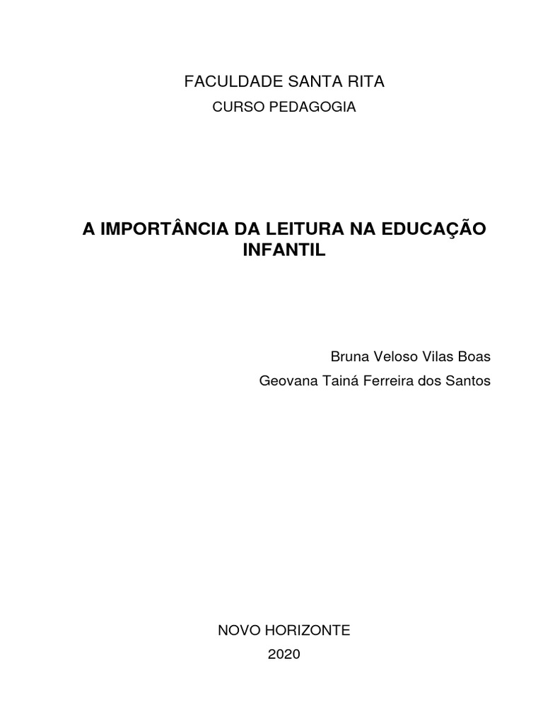A Importancia Da Leitura Pdf Sociologia Aprendizado
