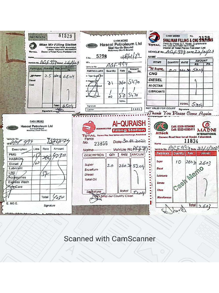 Fuel Receipts Jan 24 | PDF