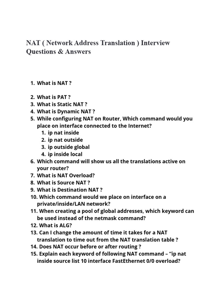 N/W NAT Que | PDF | Ip Address | Router (Computing)