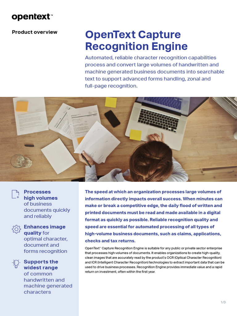 Opentext Capture Recognition Engine Product Overview | PDF | Optical Character Recognition ...