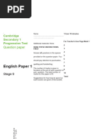 April 2021 Year 9 English Checkpoint Paper | PDF