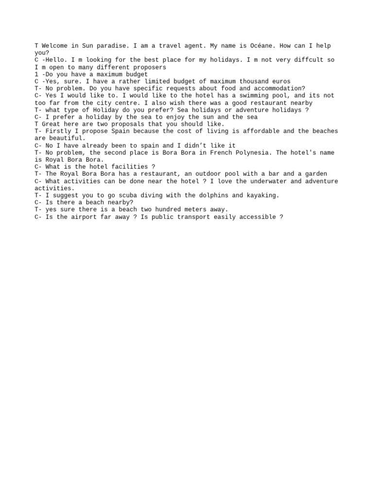Texte Anglais Travel Agency | PDF