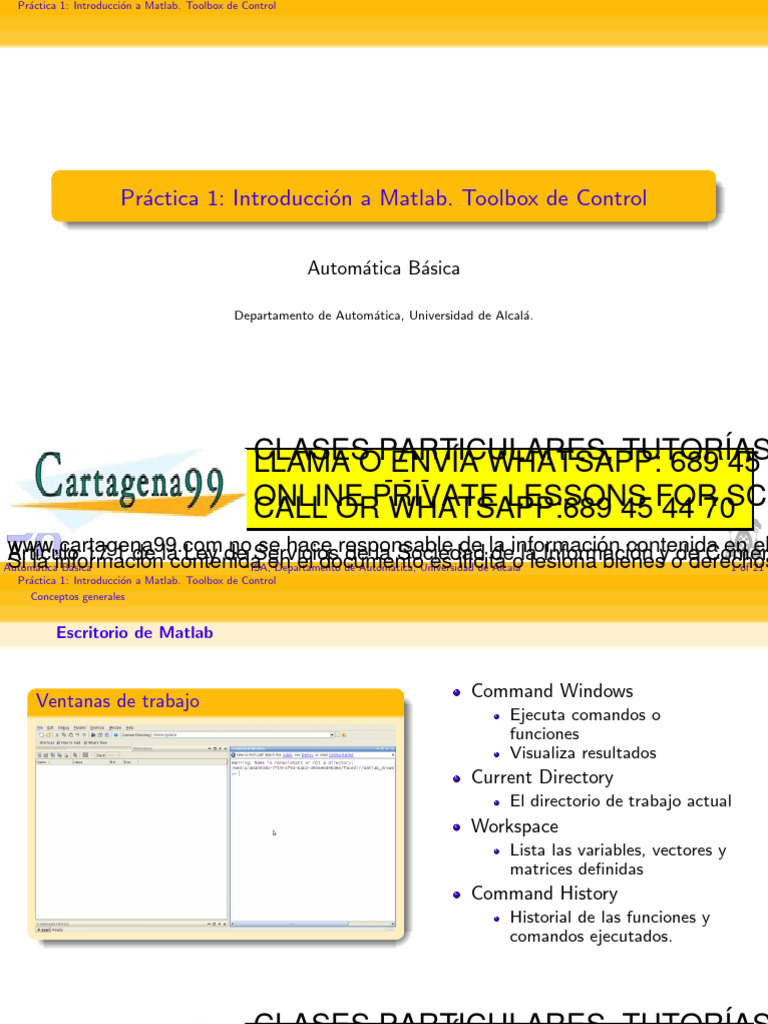 Practica 1 - Introducción A Matlab. Toolbox de Control | PDF | Archivo de computadora | Matriz ...
