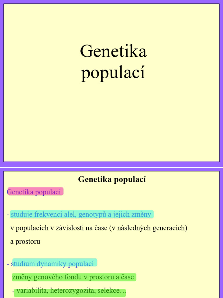 Genetika Populací | PDF