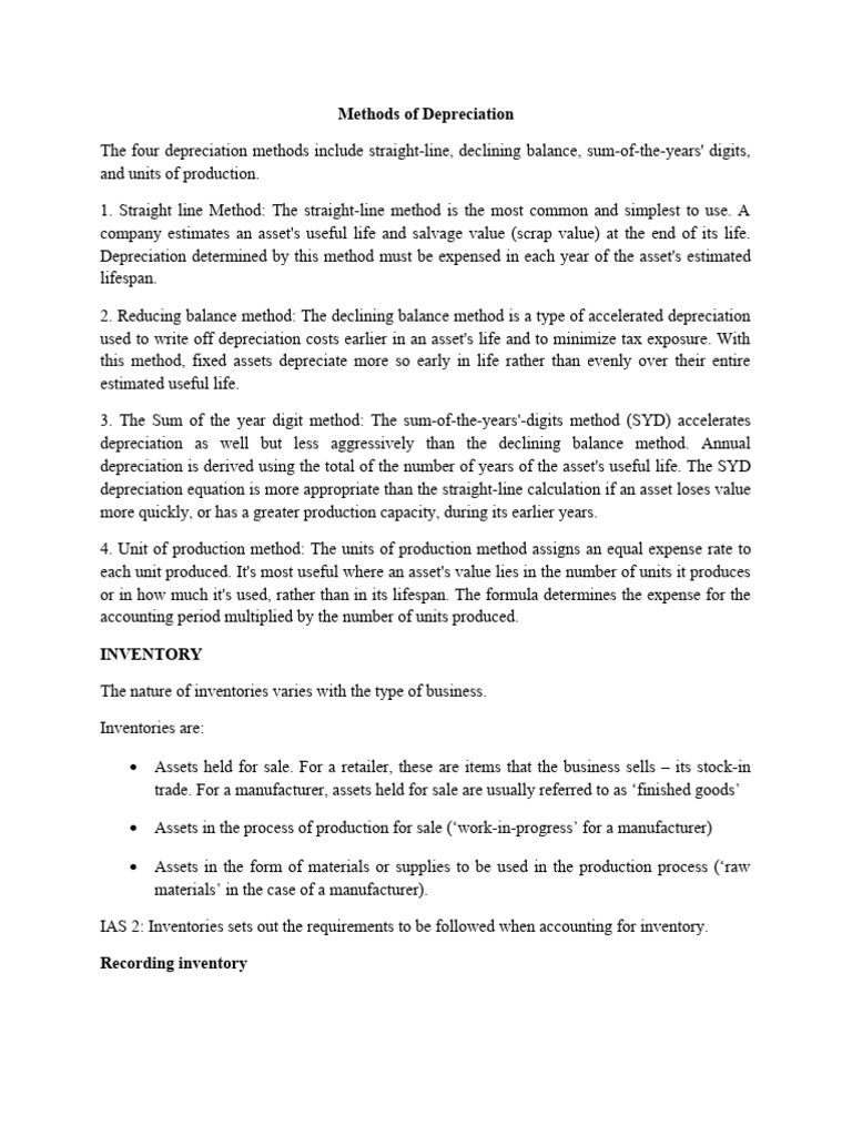 ACC 101 | PDF | Depreciation | Inventory