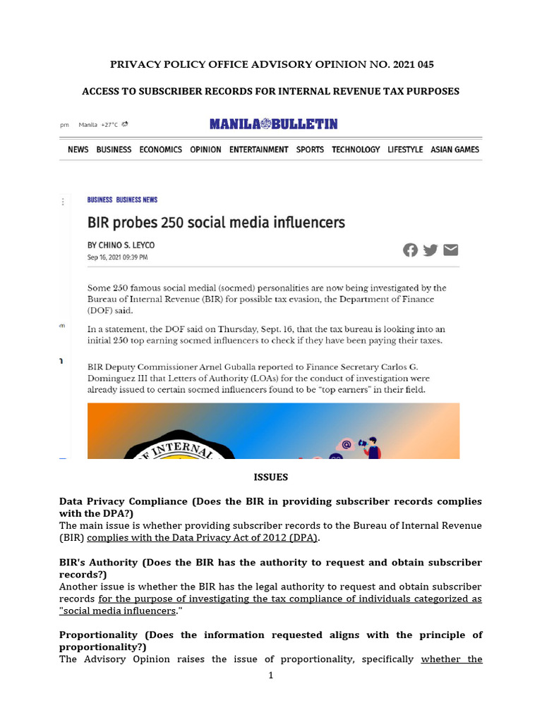 Bir Dpa Presentation | PDF | Information | Information Privacy