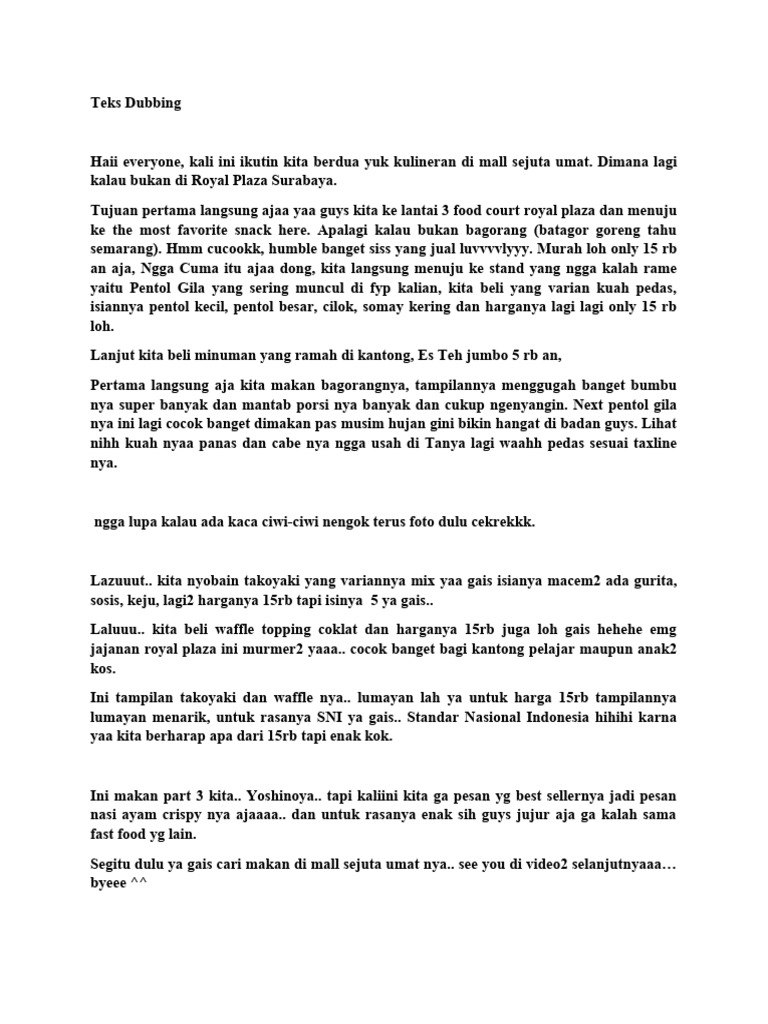Teks Dubbing | PDF