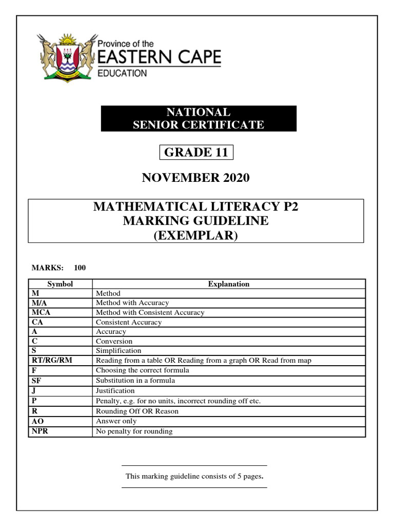MATHS LIT P2 MEMO GR11 NOV2020 - English | PDF | Volume | Litre MATHS LIT P2 MEMO GR11 NOV2020 - English | PDF | Volume | Litre
