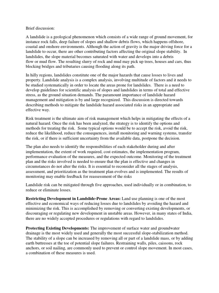 Restricting Development in Landslide-Prone Areas: Land Use Planning Is ...