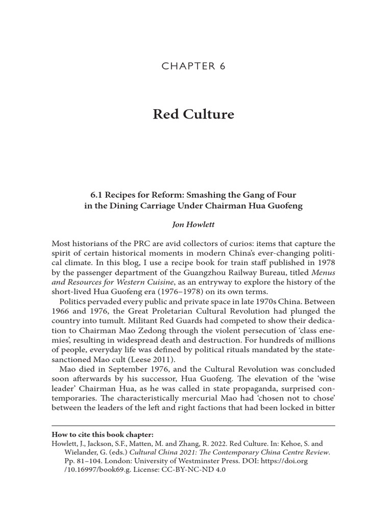 cultural-china-2021-7-red-culture | PDF | Cultural Revolution | Mao Zedong