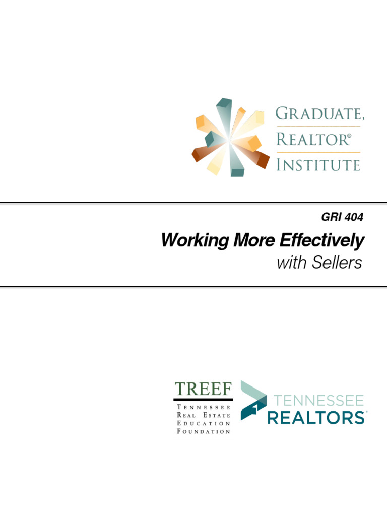 Gri 404 Student Manual | PDF | Sales | National Association Of Realtors