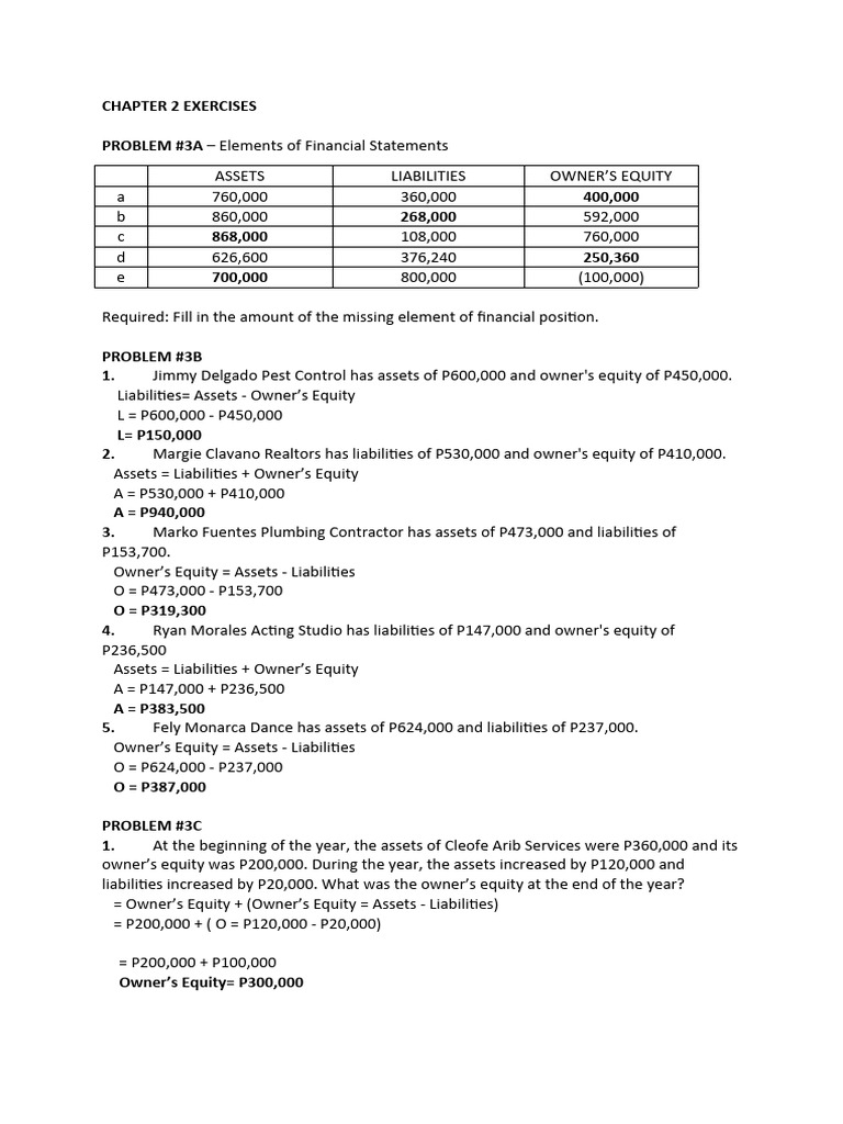 CHAPTER 2 EXERCISES | PDF