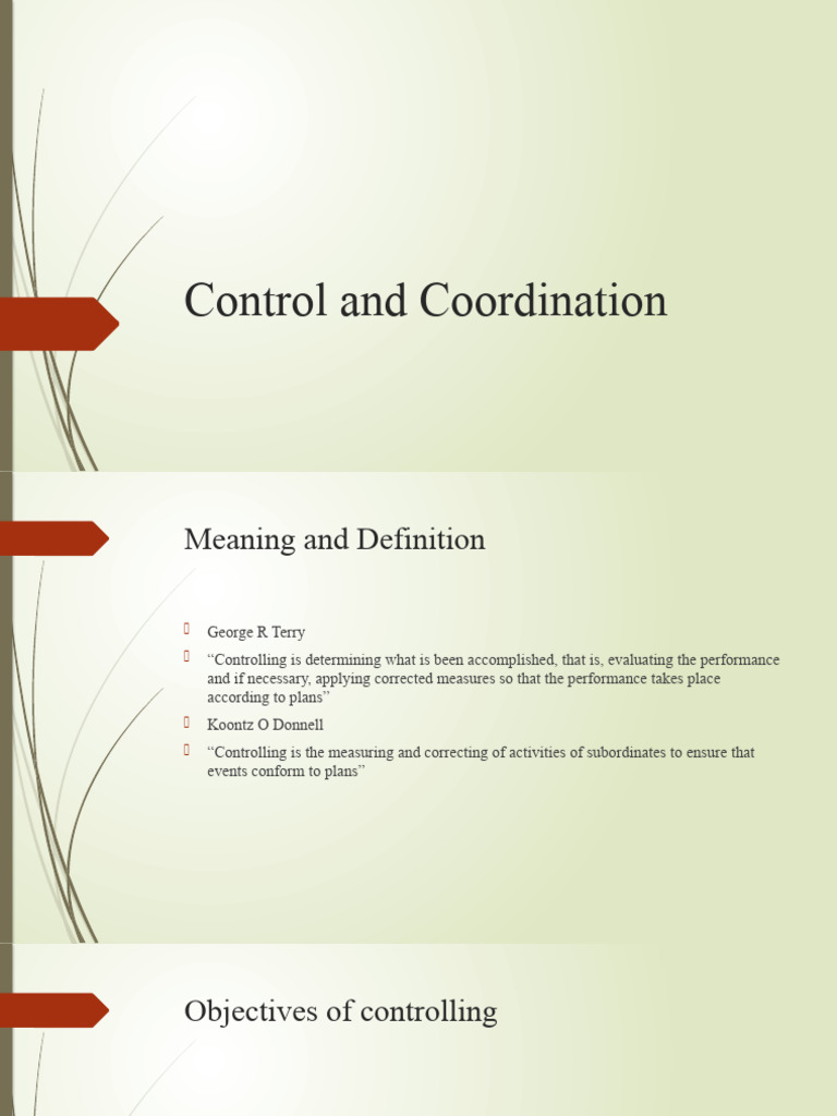 Controll and Cordination | PDF | Business | Systems Science