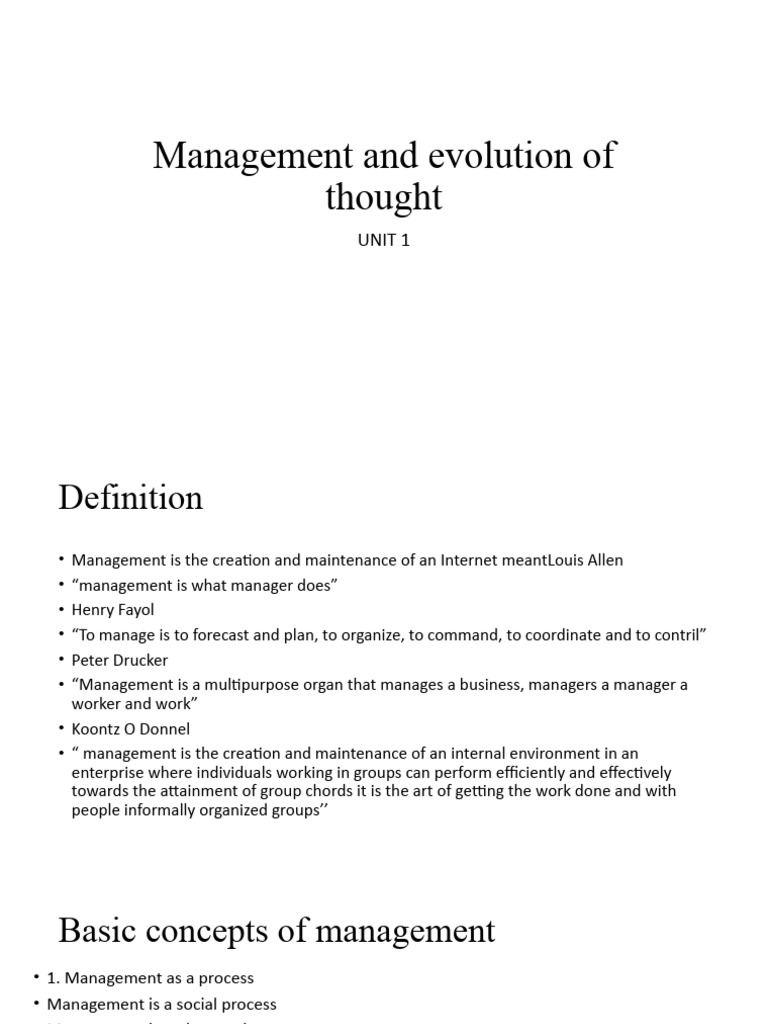 Management and Evolution of Thought 1 | PDF | Competitive Advantage ...
